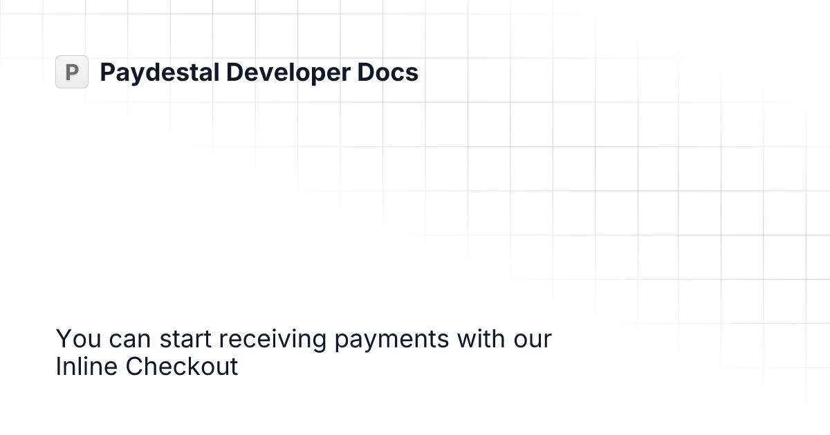 Web Checkout | Paydestal Developer Docs